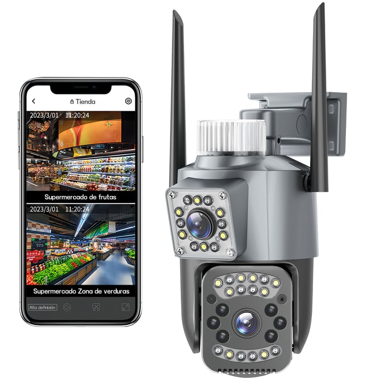 AIZO - Cámaras De Seguridad Binocular Wifi Todo Color Exterior | Ofertitas