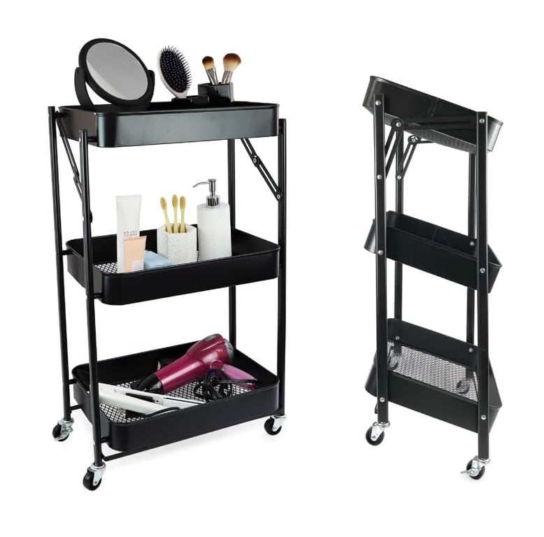 GENERICO - Estante Plegable Organizador Multiusos 3 Niveles Con Ruedas ...