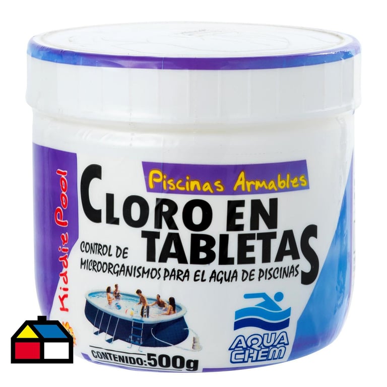 AQUACHEM - Cloro en tabletas para piscinas 500 g frasco | Ofertitas