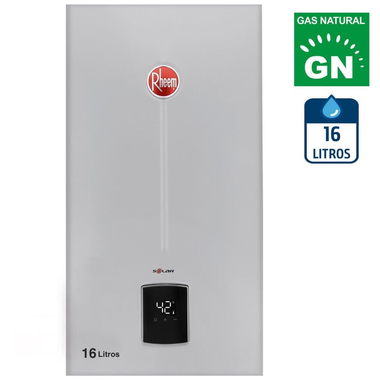 RHEEM - Calefont Gas Natural 16 Litros Tiro Natural Ionizado | Ofertitas