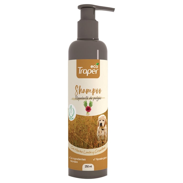 TRAPER - Shampoo para perro repelente de pulgas 250 ml | Ofertitas