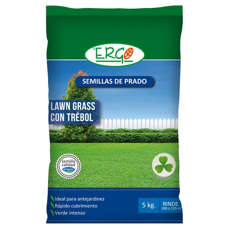 ERGO - Semilla de Pasto Lawn Grass con Trébol 5 kg Bolsa | Ofertitas
