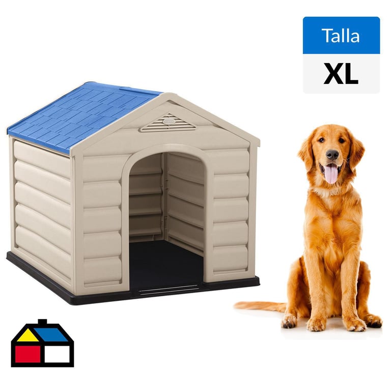 RIMAX - Casa para perros 92x90x89 cm techo azul grande | Ofertitas