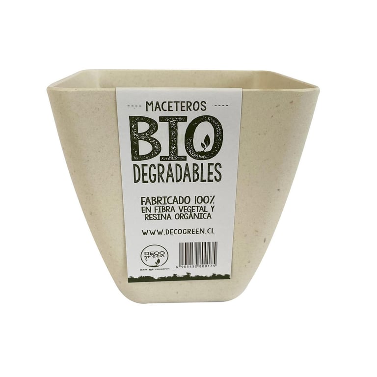 DECOGREEN - Macetero Biodegradable Cuadrado Blanco | Ofertitas