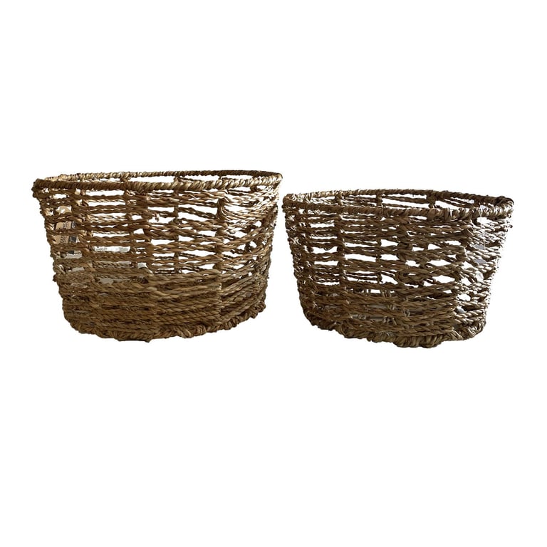 DECOGREEN - Set de 2 Cestos Bangalore M 30x25X17 cm y L 35x30X20 cm | Ofertitas