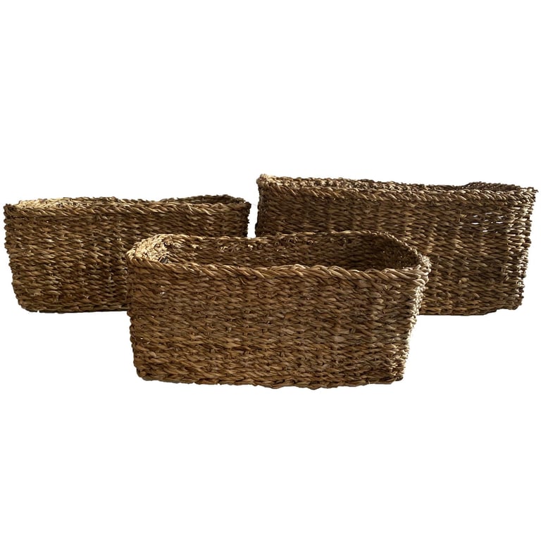 DECOGREEN - Set 3 Cestos Rectangular Ganjes S 30x20x14, M 34x25x16 y L 40x30x18 cm | Ofertitas