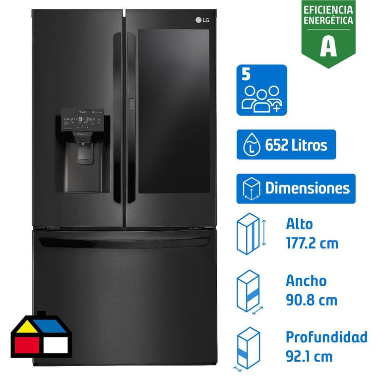 LG - Refrigerador French Door No Frost 660 Litros Negro Matte GM78SXT ...
