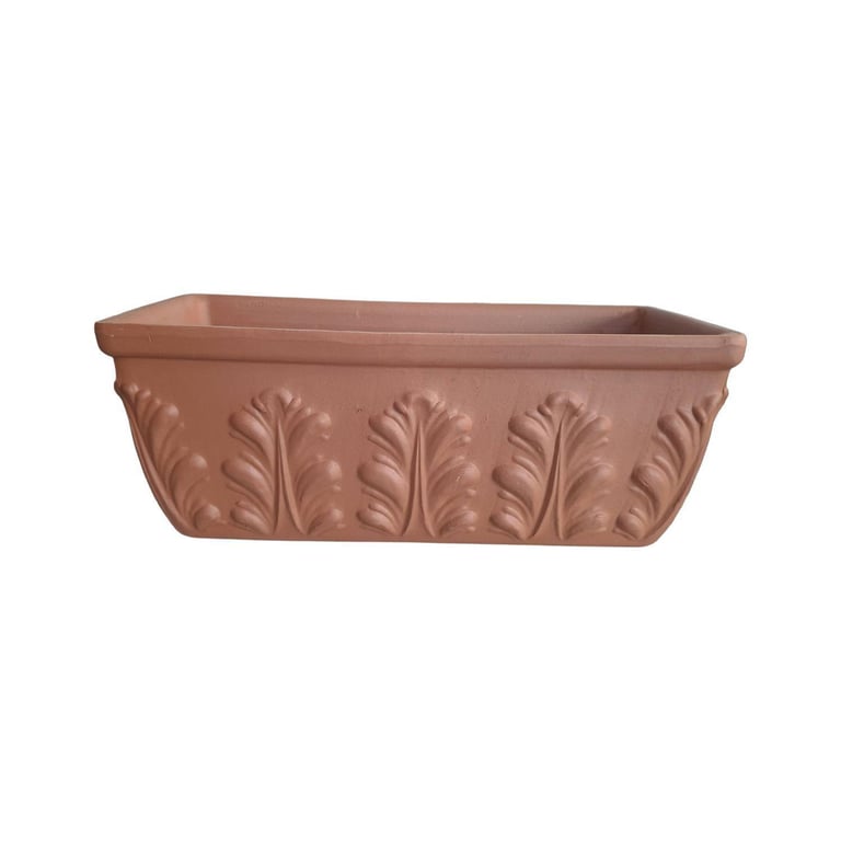 POTTERY - Jardinera Rectangular Romana 42cm con Relieve Deroma | Ofertitas