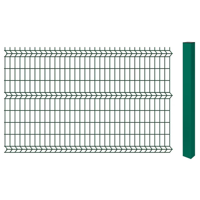 HOGA - Pack Reja Alambre 3D 2,50x1,83 m Verde con Poste 50x50x1,5mm ...
