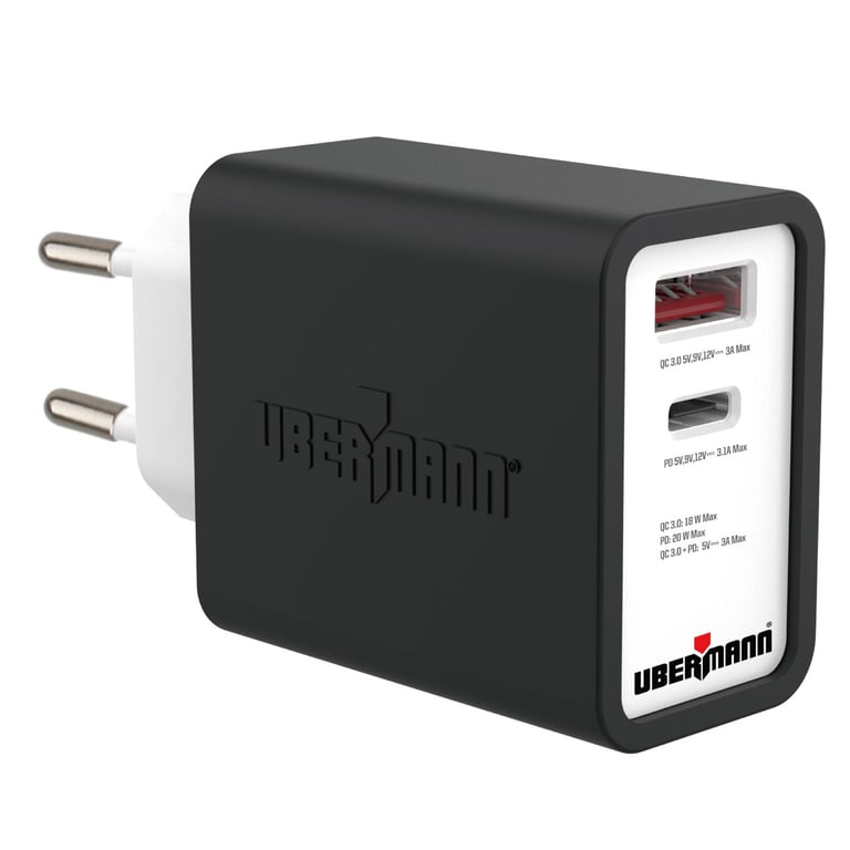 UBERMANN - Cargador USB + tipo-C EU uberman | Ofertitas