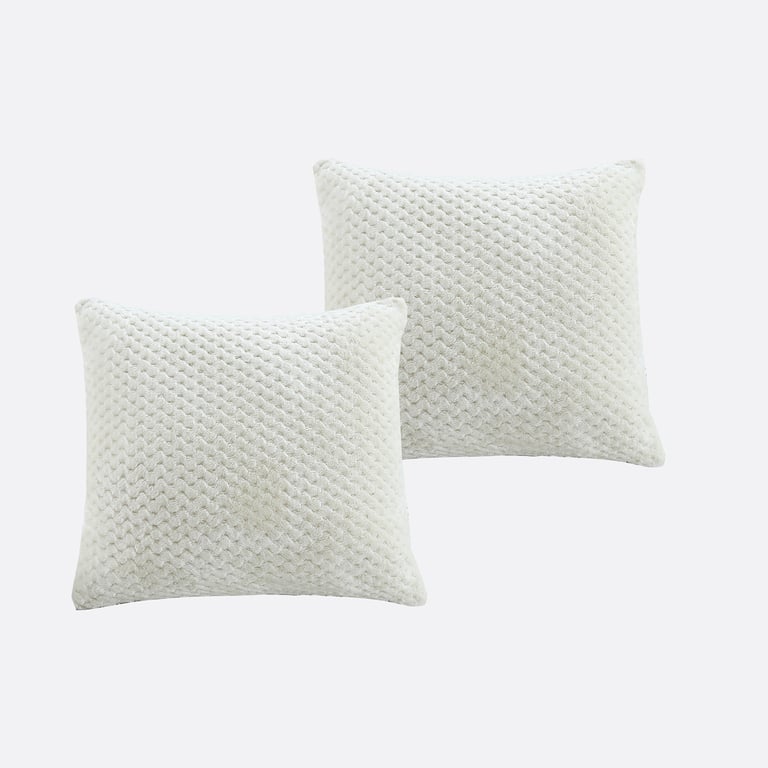 JUST HOME COLLECTION - Set de 2 cojines Flanel 40x40 cm Ivory | Ofertitas